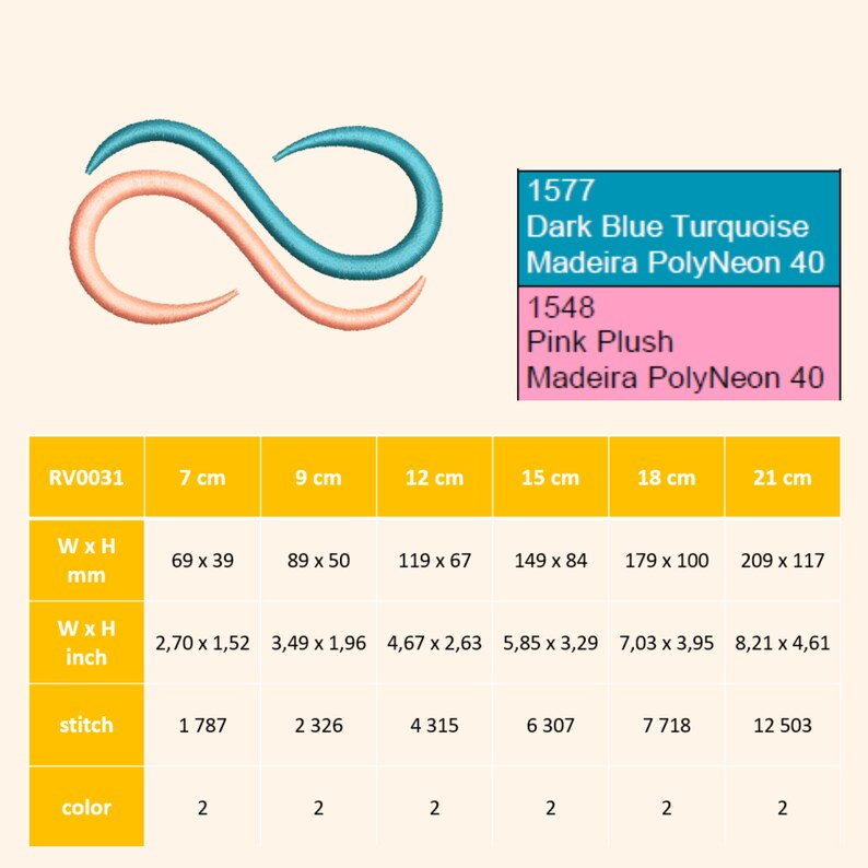 Infinity Machine Embroidery Design, Lovely Gift, 6 Sizes, Satin Stitch ...