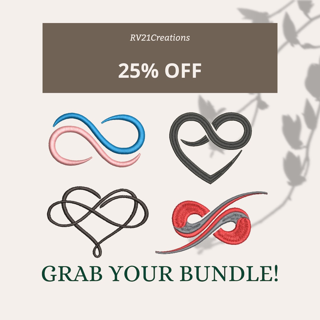 Infinity Bundle Machine Embroidery Design, Cute Gift, Multiple Sizes ...
