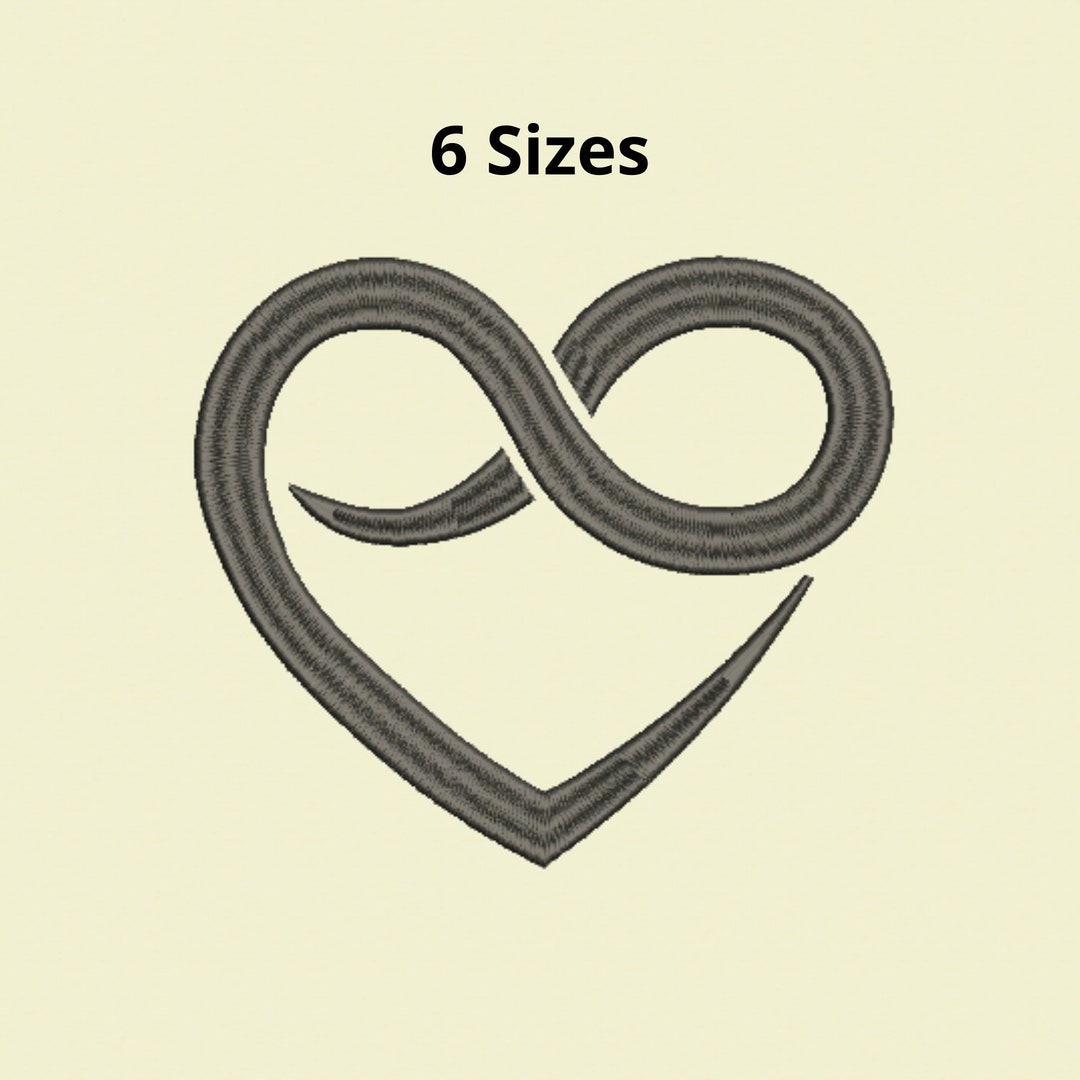 Infinite Heart II Machine Embroidery Design, Lovers Gift, 6 Sizes ...