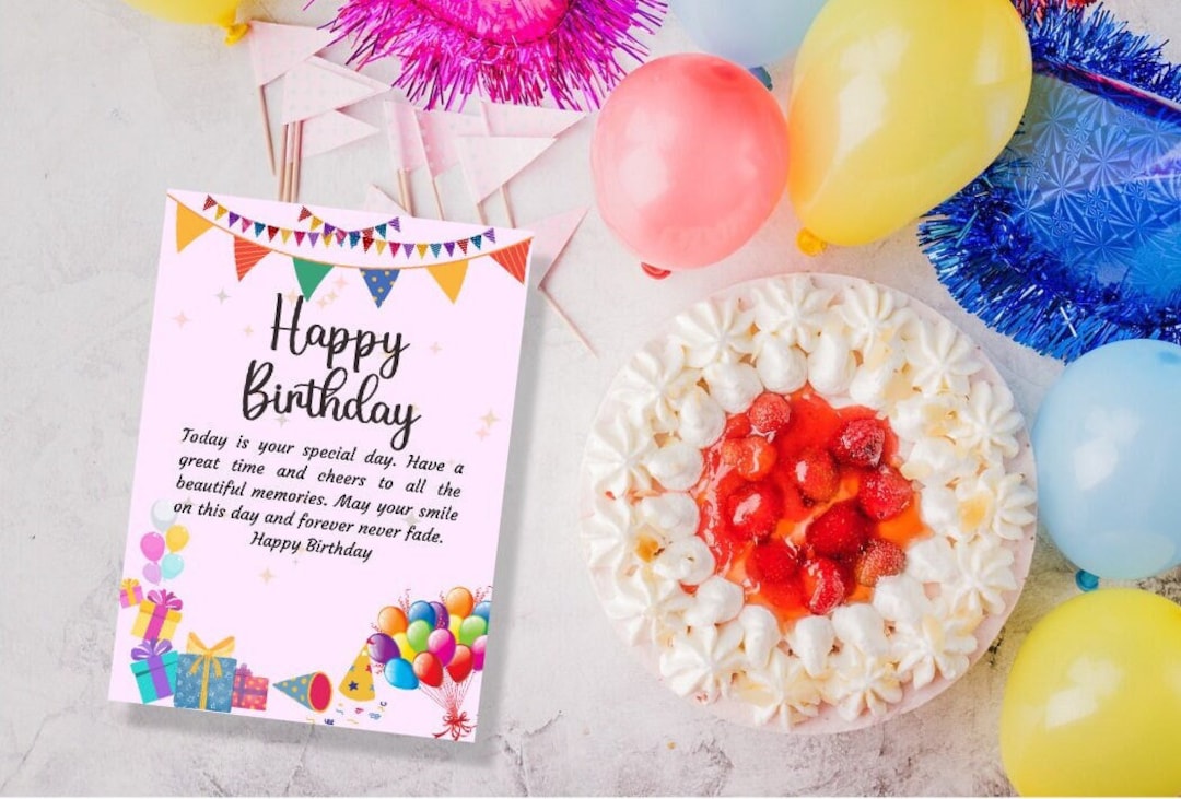 Wishes Birthday Card/happy Birthday/templates/editable Card/printable ...
