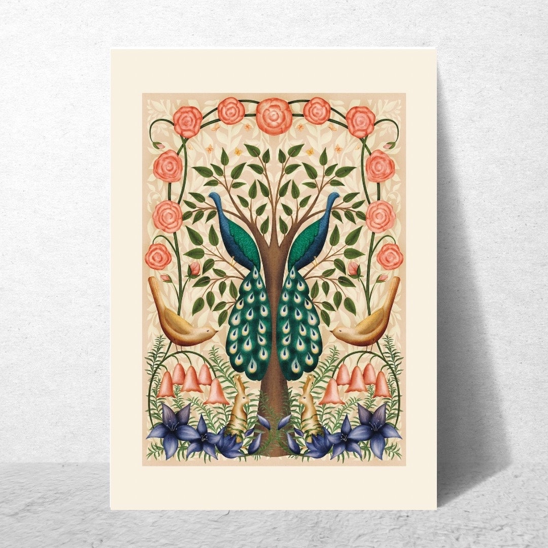 Tree of Life Peacock Print or Frameable Art Card - Etsy