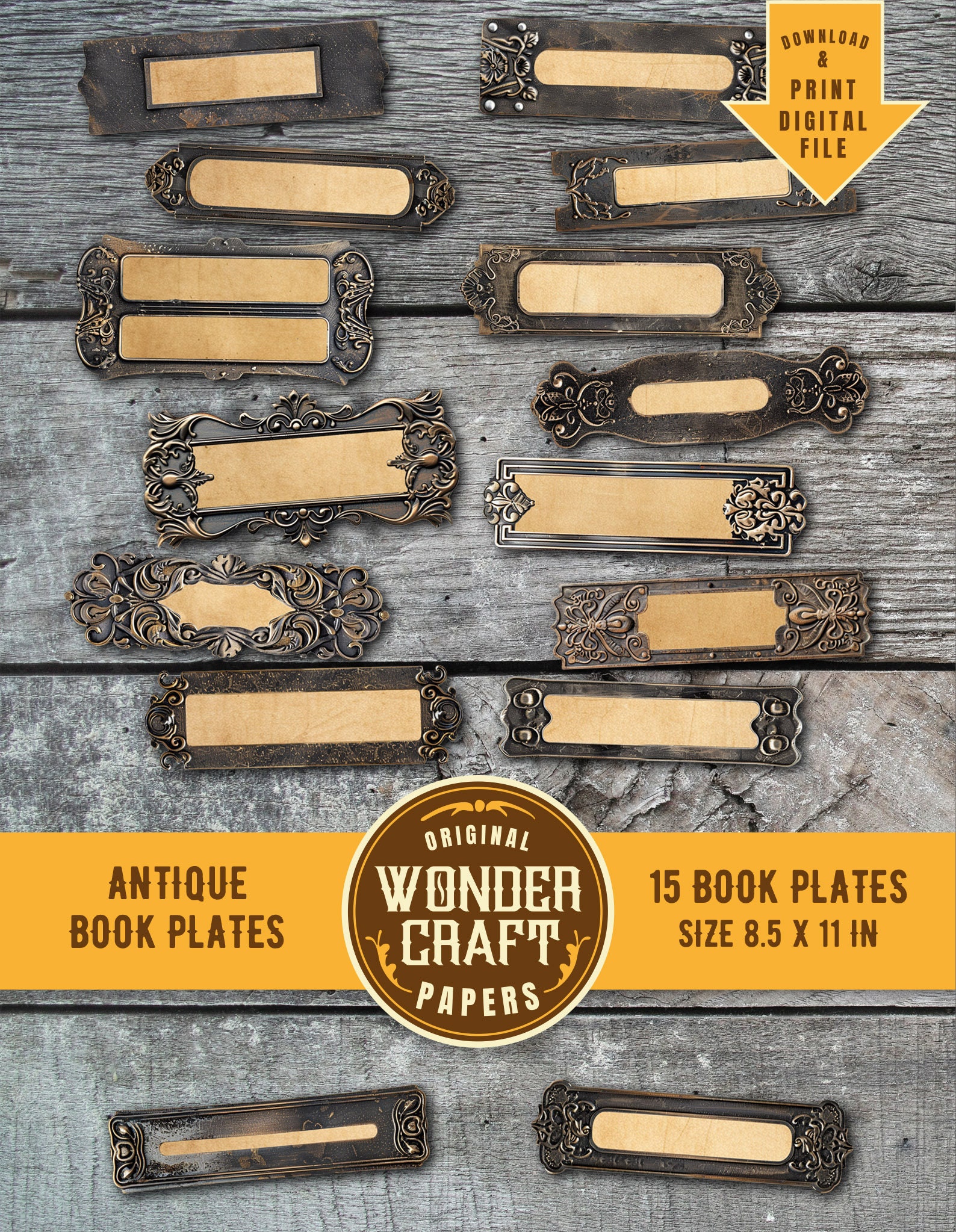 Label Holders, Name Plate, Junk Journal, Scrapbook, Printable Paper ...