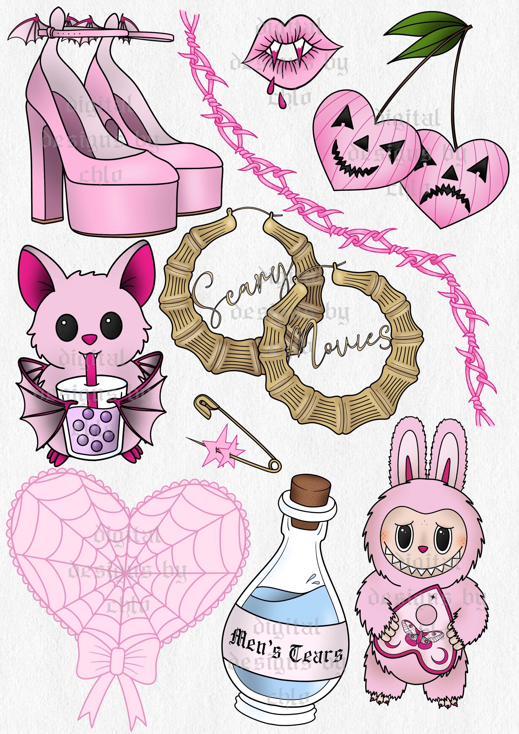 Pastel Gothic Spooky Season A4 Digital Flash Sheet - Etsy