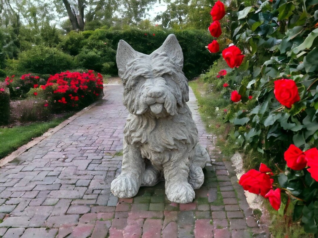 Scottie Statue Concrete Scottie Sitting Scottie Terrier Statue Terrier ...