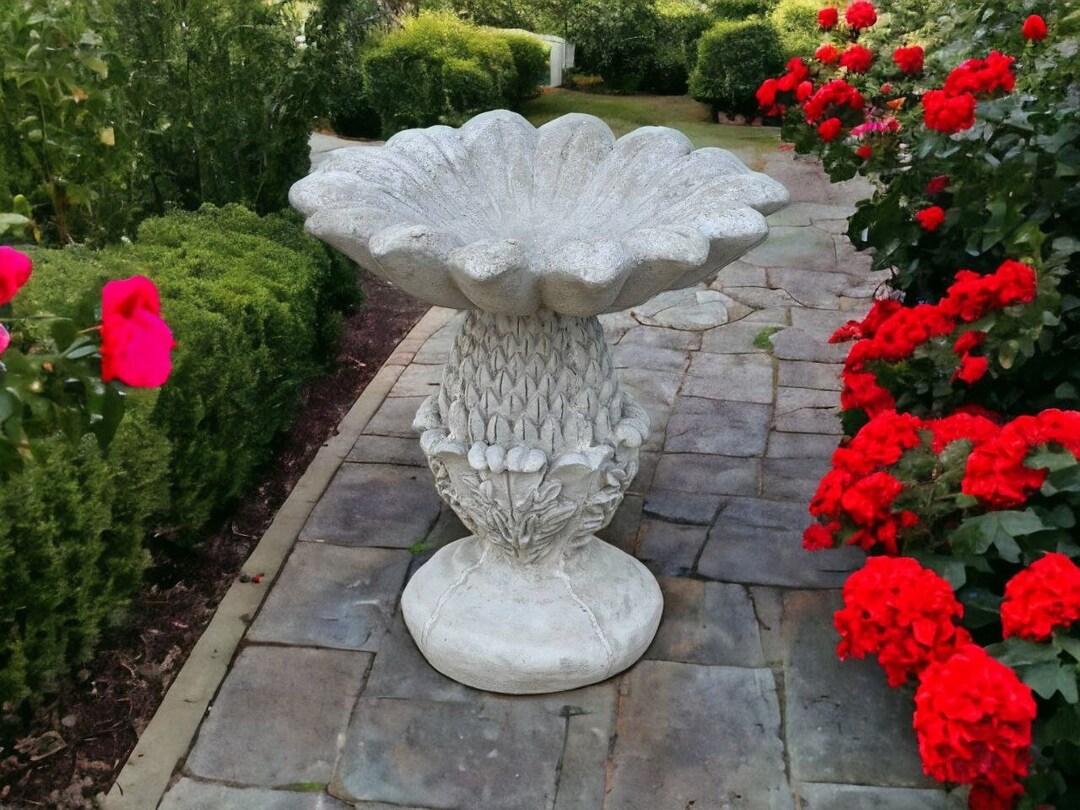 Pineapple Statue Birds Bath Water Bowl Birds Drinker Concrete Bath Pineapple Bath - Etsy