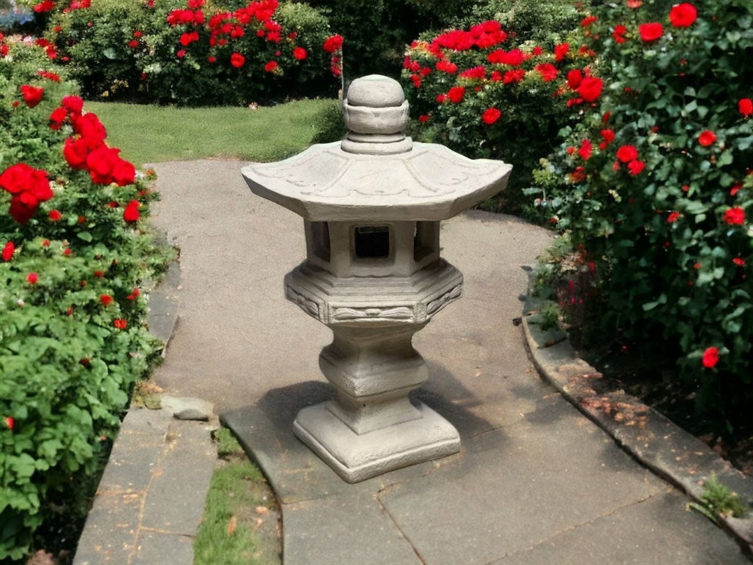 Two Pieces Pagoda Concrete Sculpture Large Lantern Oriental Pagoda ...
