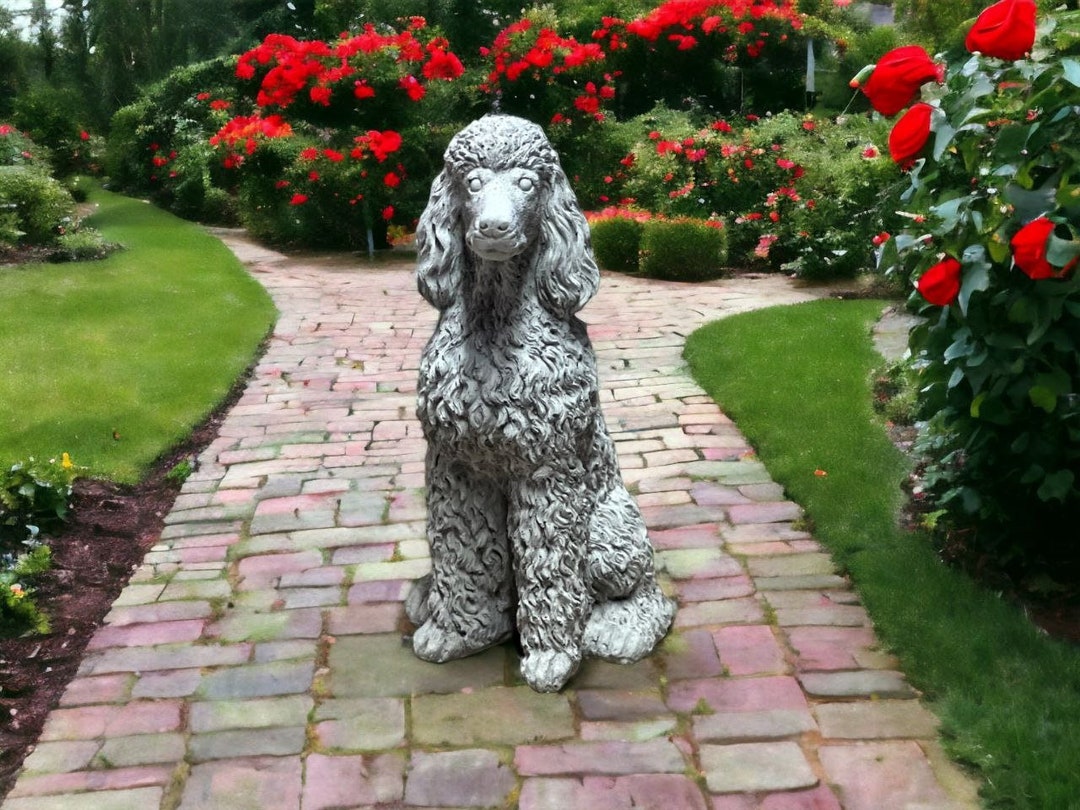 Sitting Poodle Dog Figure Garden Statue Poodle Figure Detailed Poodle ...
