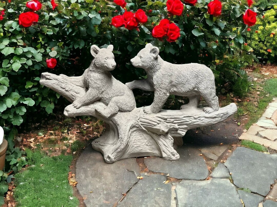 Climbing Bears Two Bears Animals Statue Bears on Limb Concrete Figure ...