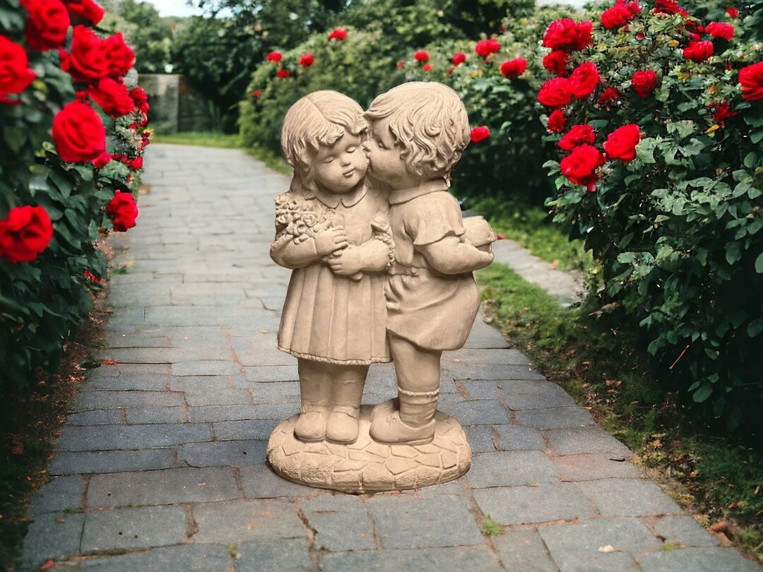 Whispering Kids Concrete Kids Large Kids Figure Two Kids Statue Outdoor ...