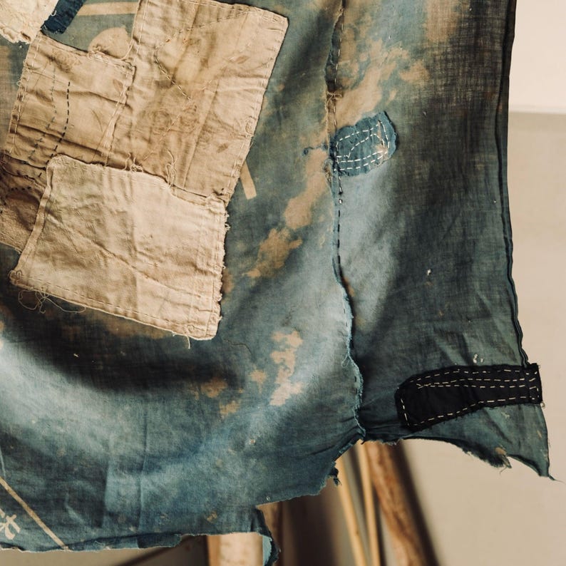 Vintage Japanese Furoshiki Boro Indigo Dyed Textile - Etsy