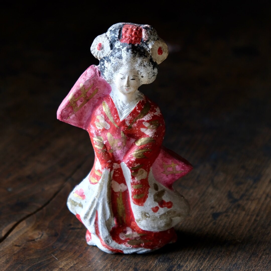 Vintage Japanese Clay Doll Figure Geisha maiko - Etsy