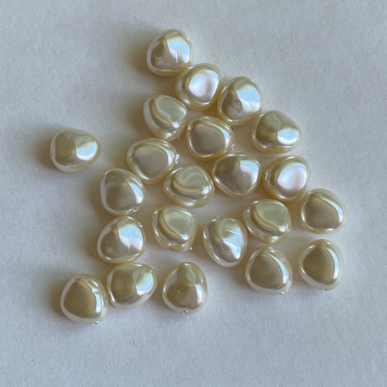 11x9mm Glass Pearl Nugget Beads - 40 Pcs - Etsy