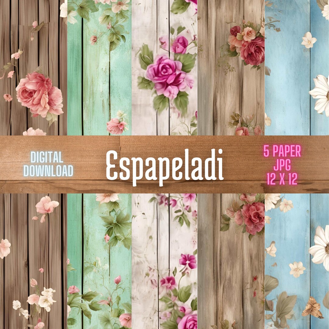 5-pack High-quality Printable Digital Papers 12x12, Instant Download ...