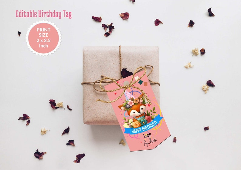 Birthday Gift Tag Editable in Canva: Easily Customizable and Ready to ...
