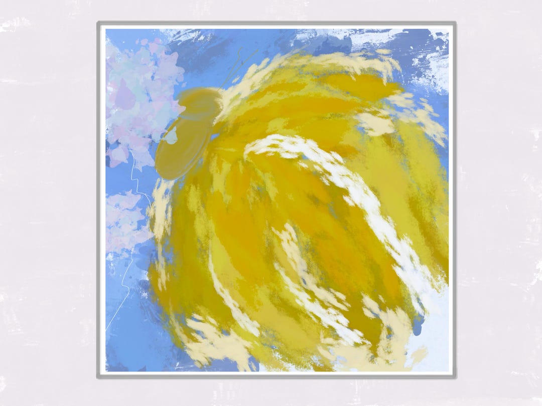 Butterfly Wing Abstract Art Print, Exotic Meadow Painting: Lime Green ...
