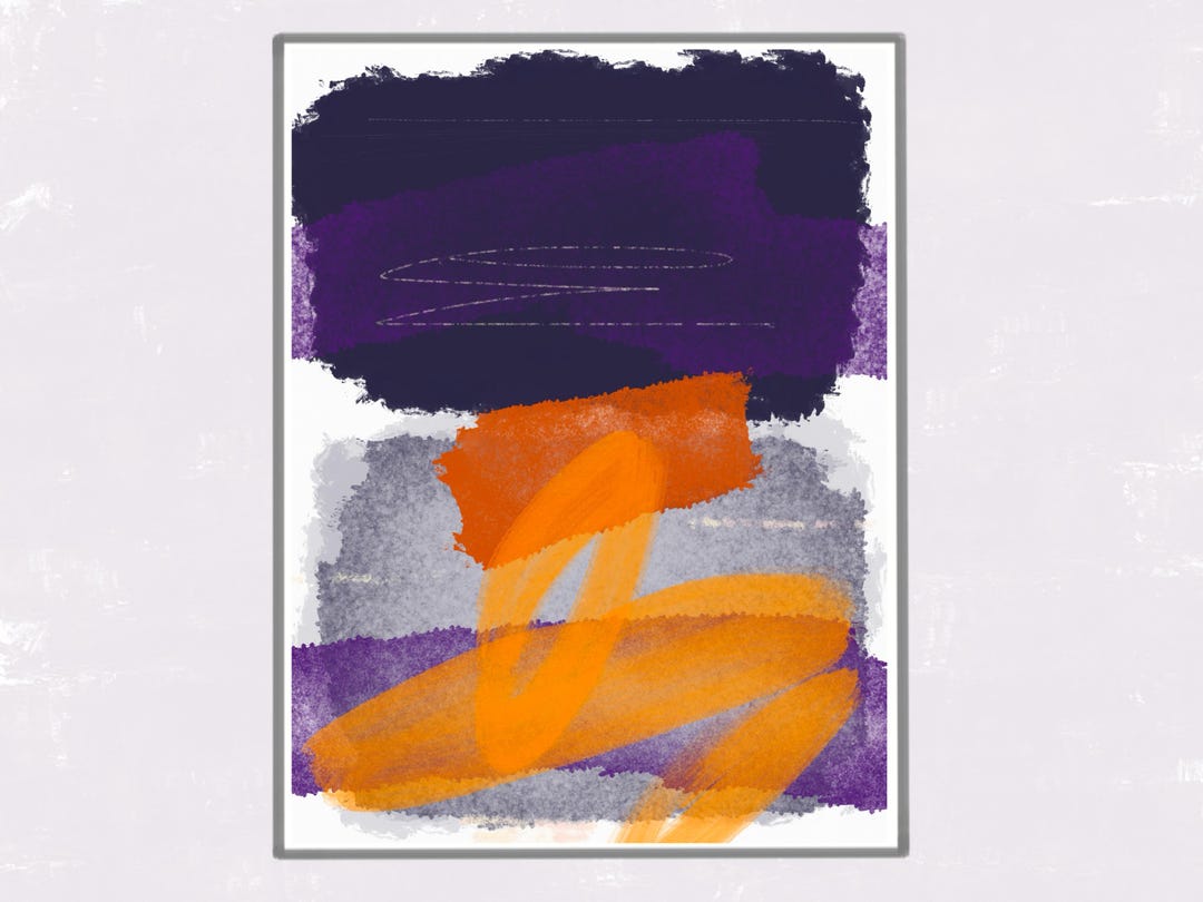 Abstract Landscape Art Print, Rejuvenation Theme: Indigo, Violet ...