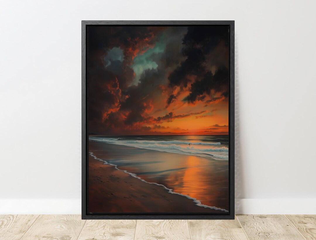 Vintage Sunset Print, Dark Cottage Core Art, Gallery Wall Decor, Autumn ...