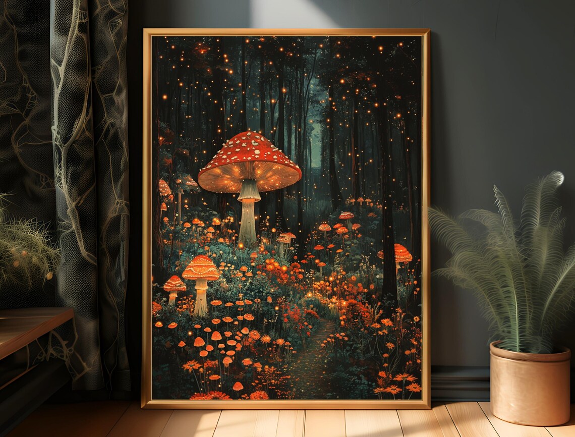 Goblincore Dark Enchanted Print, Fairycore Woodland Decor Poster or ...