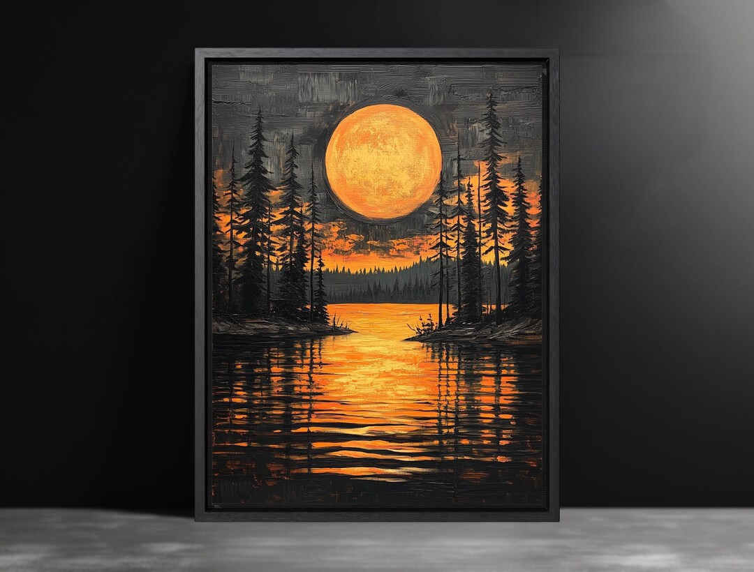 Dark Academia Print Vintage Wall Art, Moon & Sunset Prints, Large ...