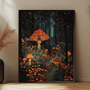 Goblincore Dark Enchanted Print, Fairycore Woodland Decor Poster or ...