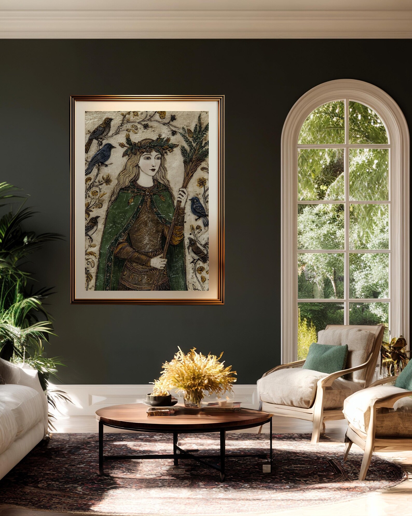 Medieval Nature Goddess Art | Vintage Folklore Wall Print for Elegant ...