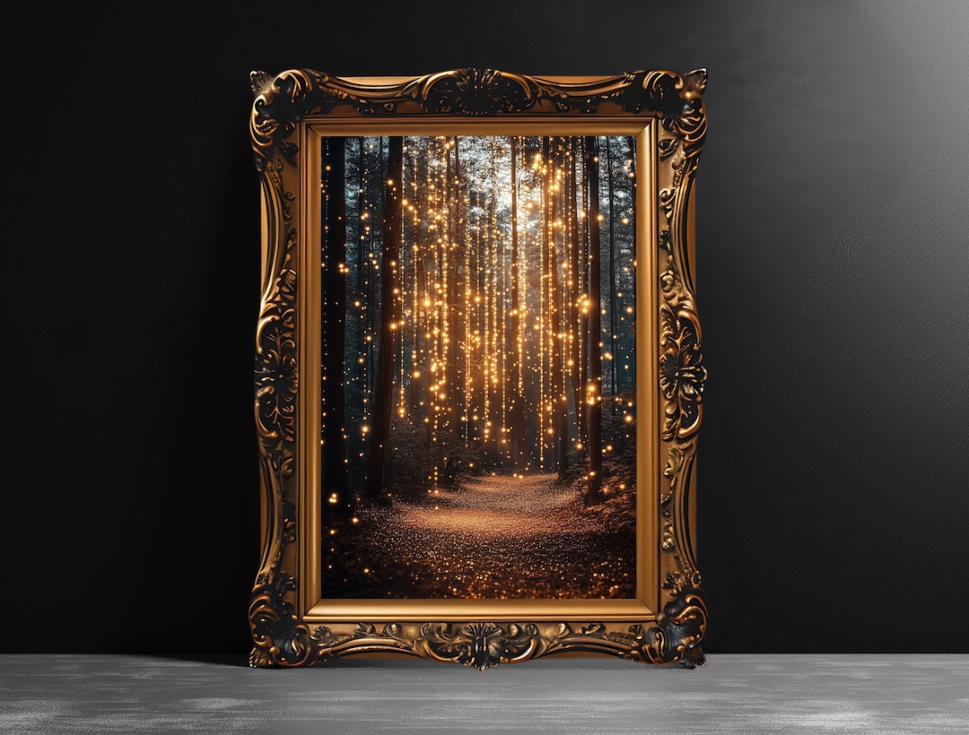 Nature Wall Art Enchanted Forest Print, Autumn Forest Decor, Large ...