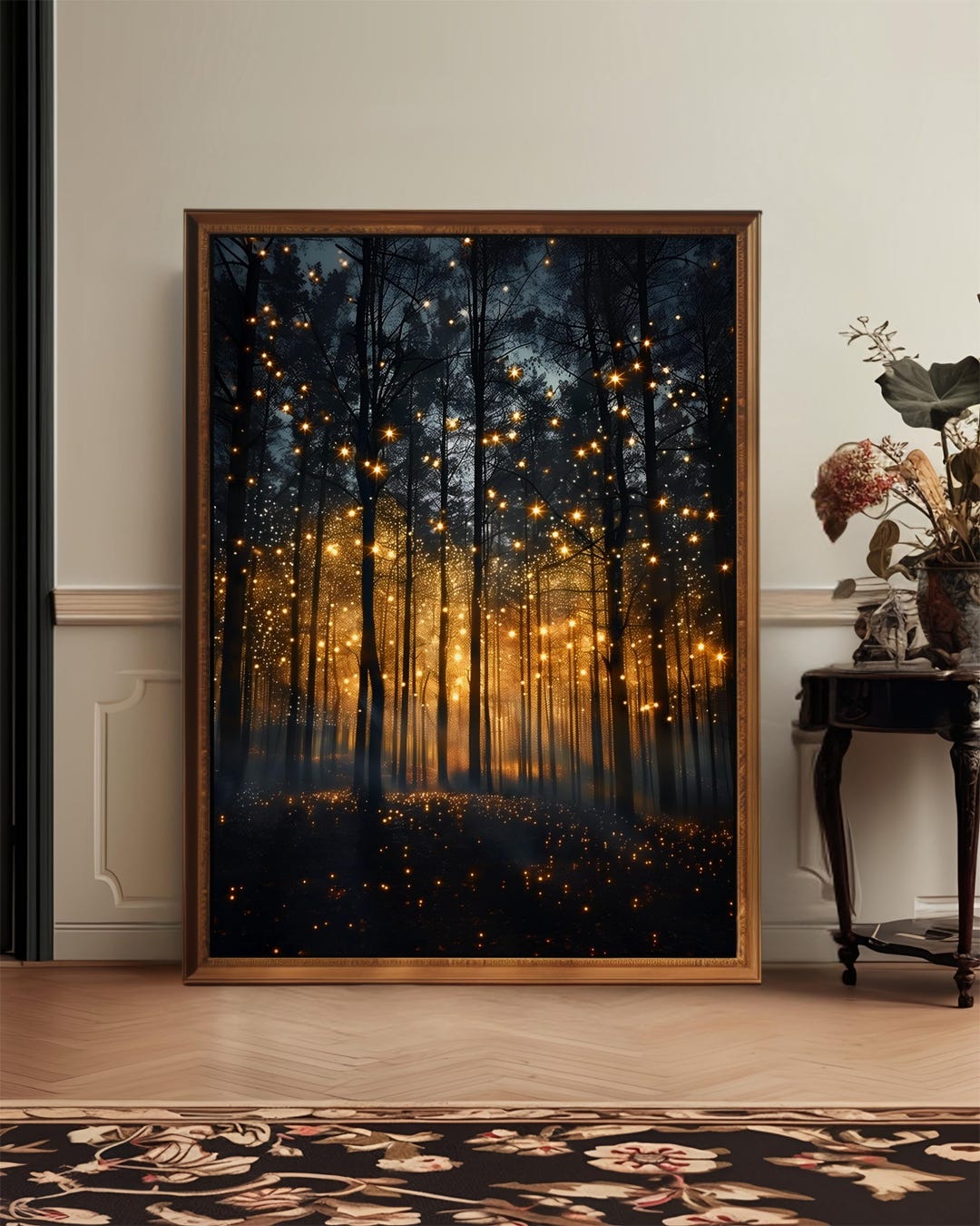 Enchanted Forest Firefly Art Print - Botanical Wall Art, Landscape ...