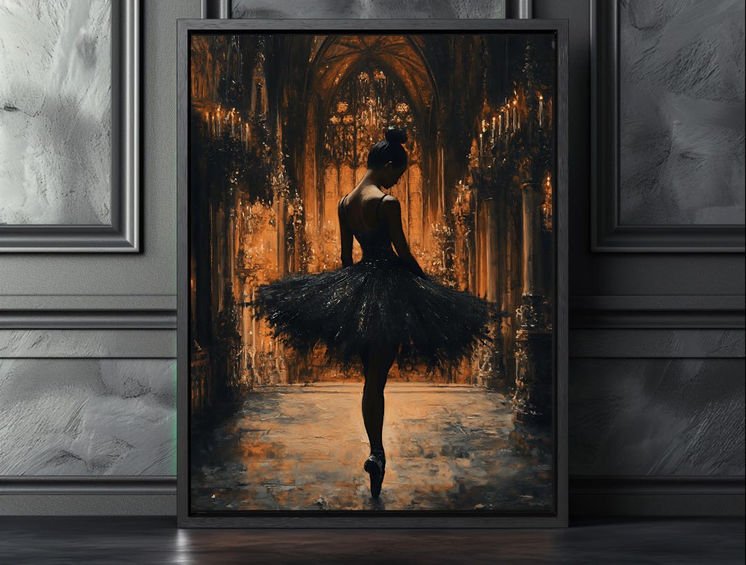 Moody Romantic Goth Ballerina Wall Art, Gothic Ballet Print, Dark ...