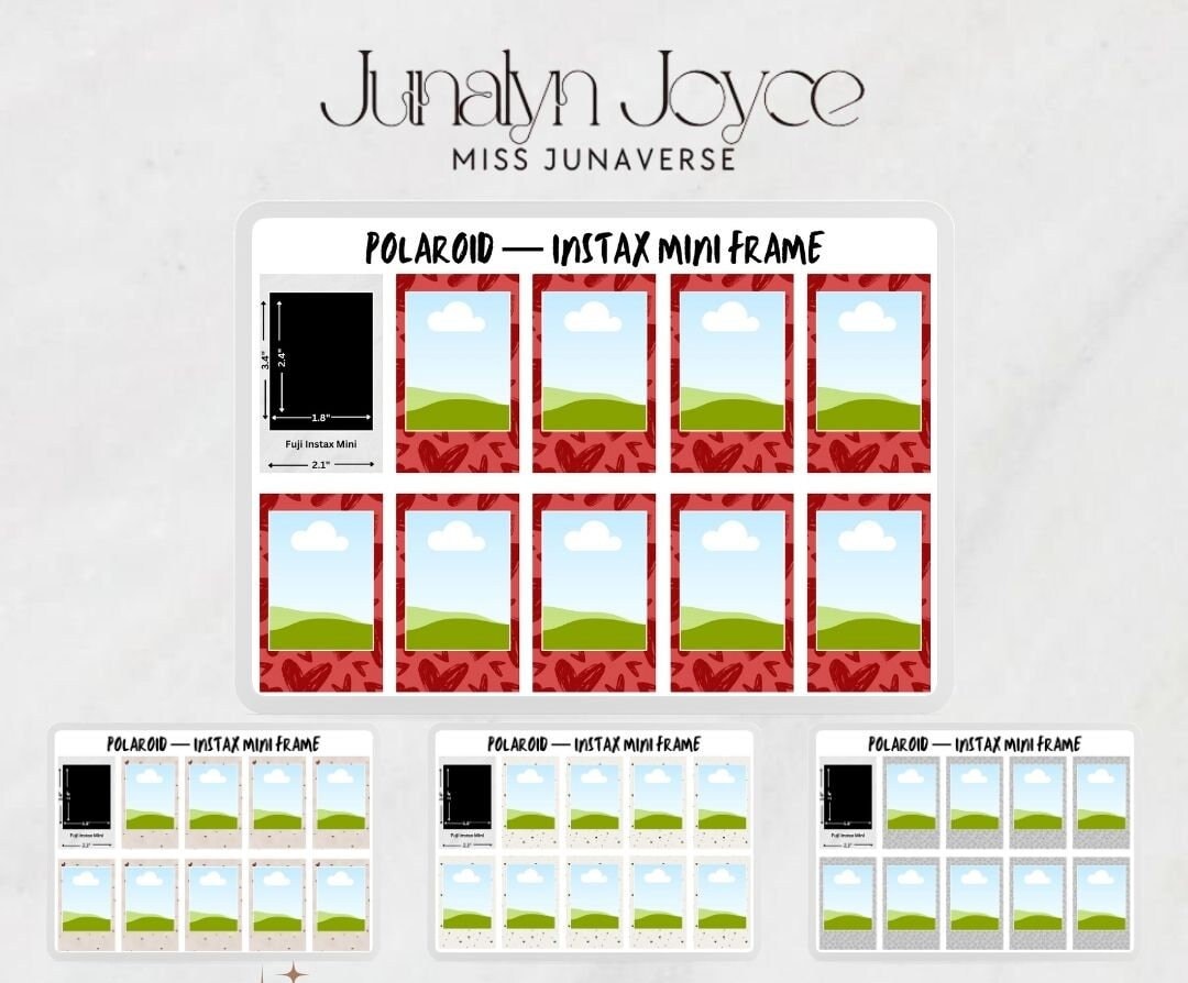 Polaroid Templates Instax Mini Frame Editable Not Pdf Files - Etsy