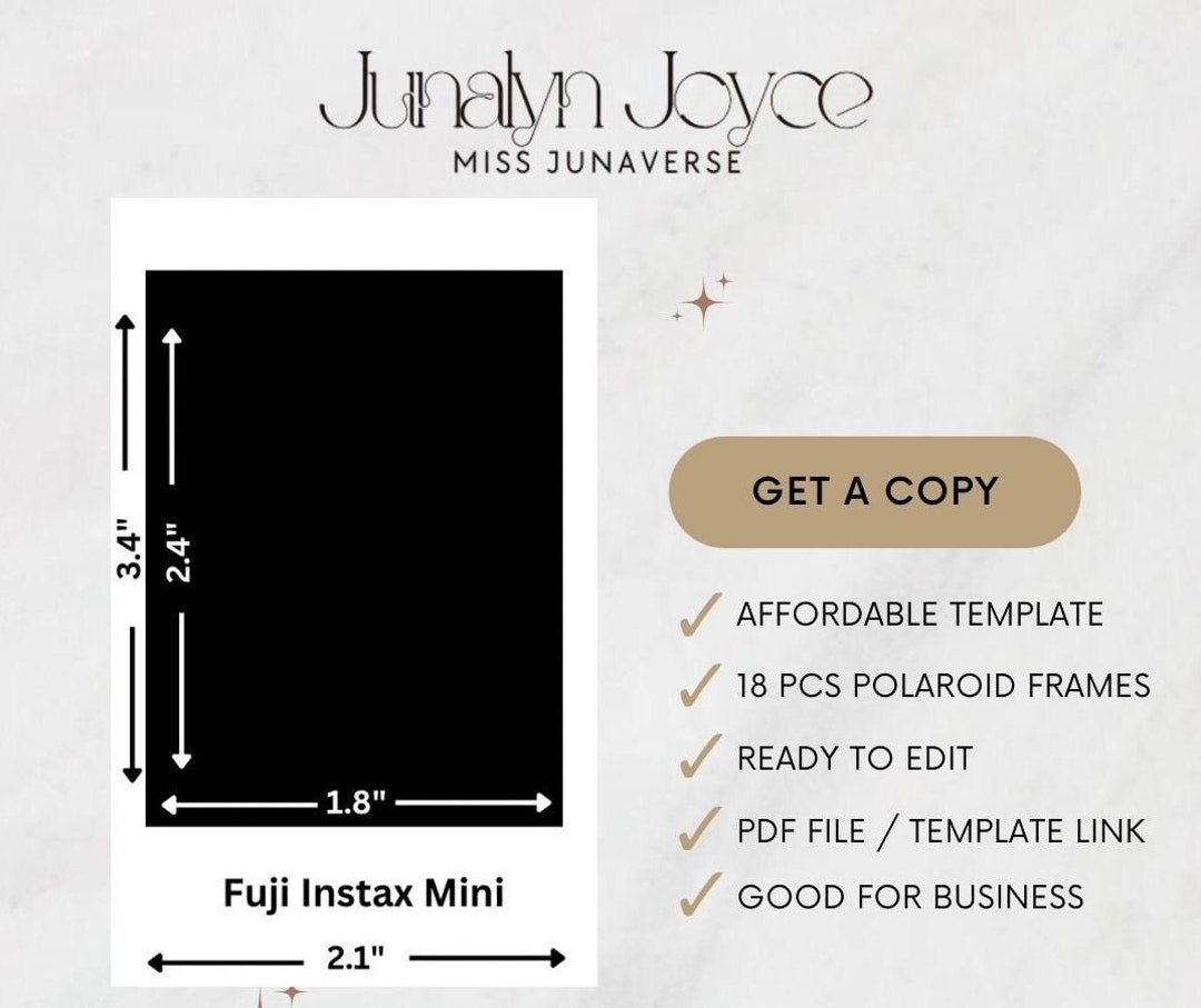 Polaroid Templates Instax Mini Frame Editable Not Pdf Files - Etsy