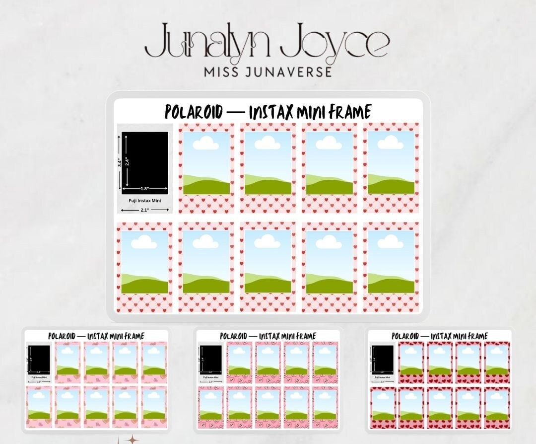 Polaroid Templates Instax Mini Frame Editable Not Pdf Files - Etsy