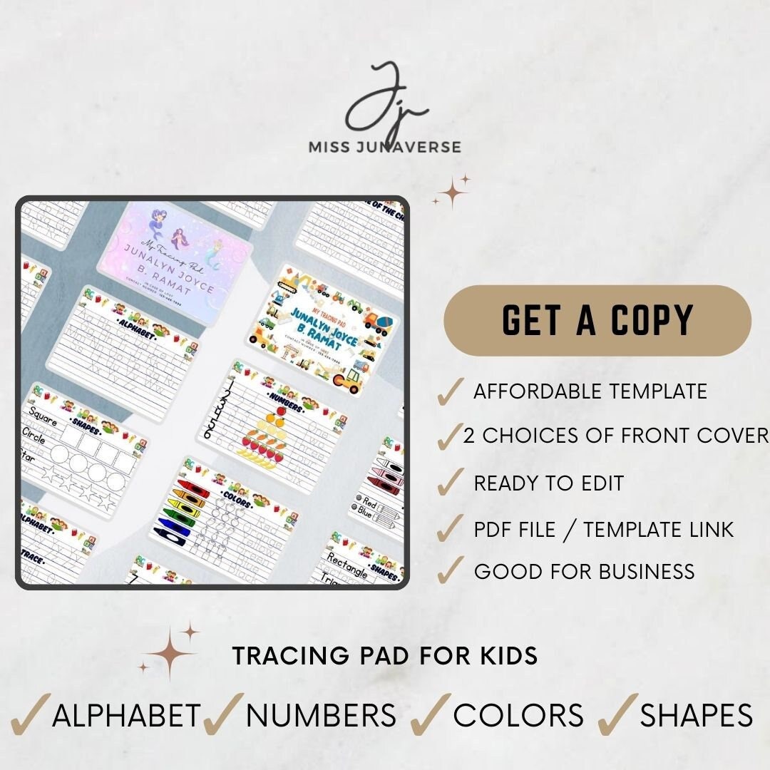 Tracing Pad for Kids Alphabet,numbers,colors and Shape Busy Book for ...