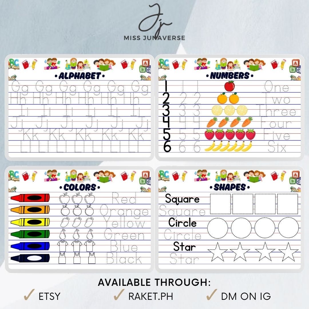 Tracing Pad for Kids Alphabet,numbers,colors and Shape Busy Book for ...