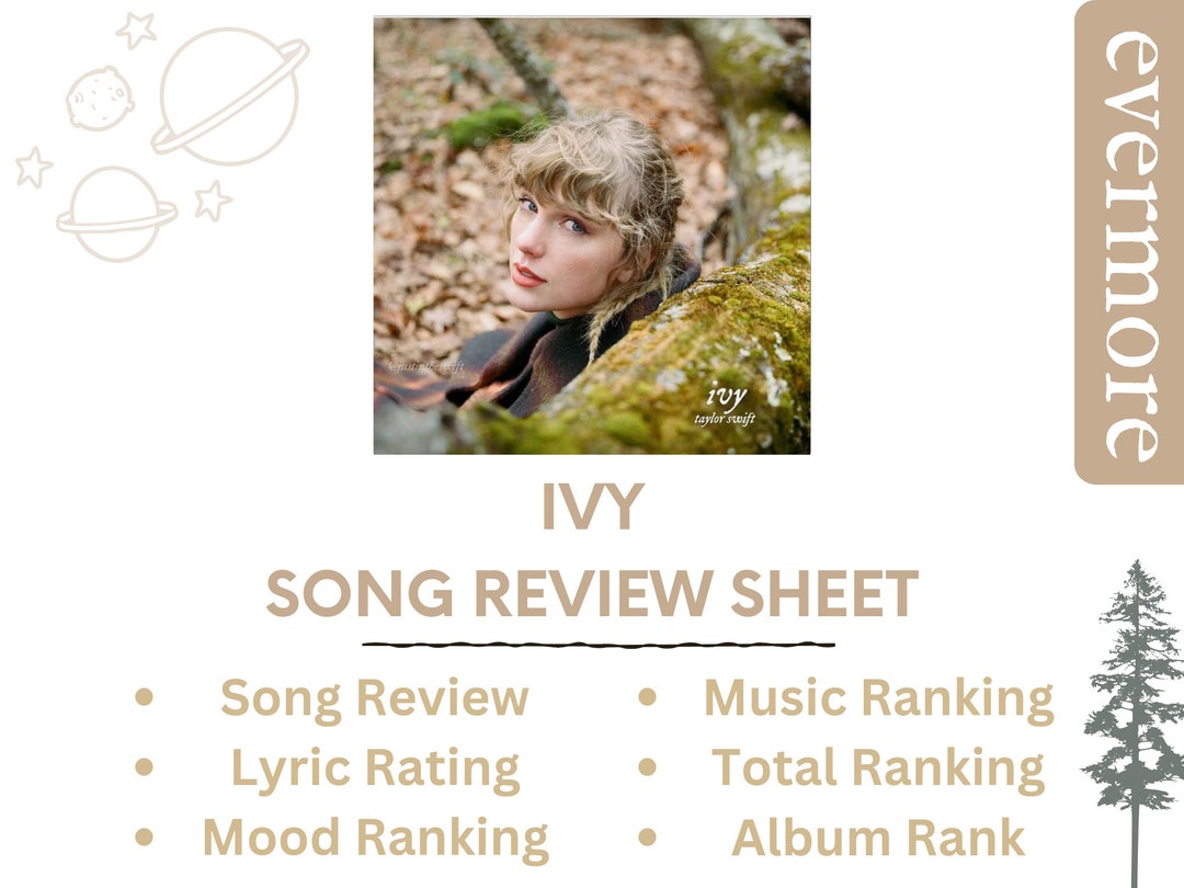 Ivy Taylor Swift Song Review Sheet - Etsy