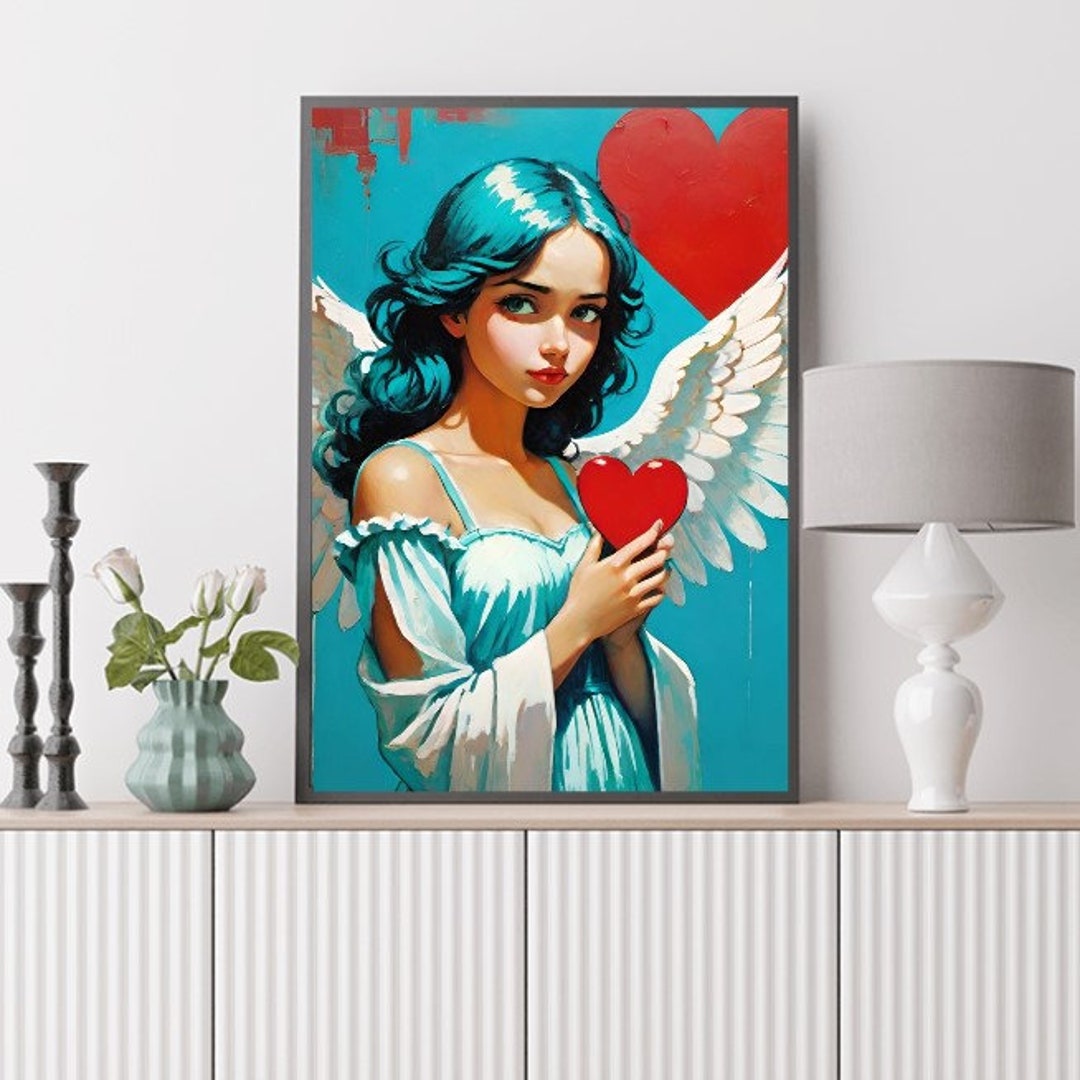 Retro Decor Street Art Angel Wall Art Digital Print Home Decor - Etsy