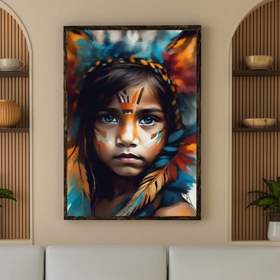 Beautiful Native Wall Art Home Decor Digital Print Gift Wolf Child - Etsy