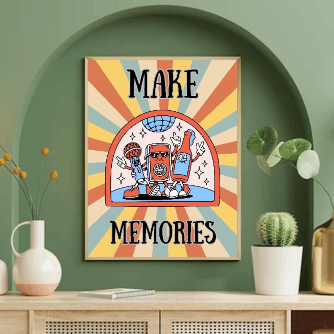 Retro Cartoon Character Cartoon Wall Art Home Decor Quote Wall Art ...