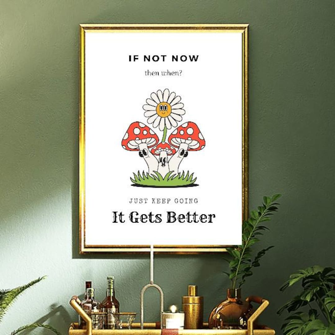 Retro Quote Wall Print, Quote Wall Art, Digital Print Download, Digital ...