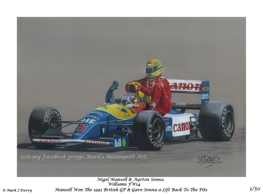 Nigel Mansell & Ayrton Senna at the British GP 1991. Limited Edition ...