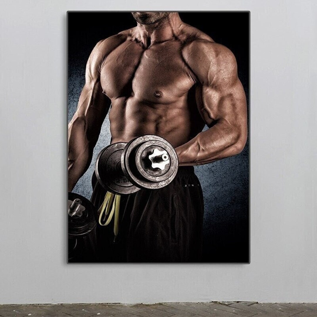 Modern Bodybuilding Canvas Print, Gym Decoration Wall Art - Etsy