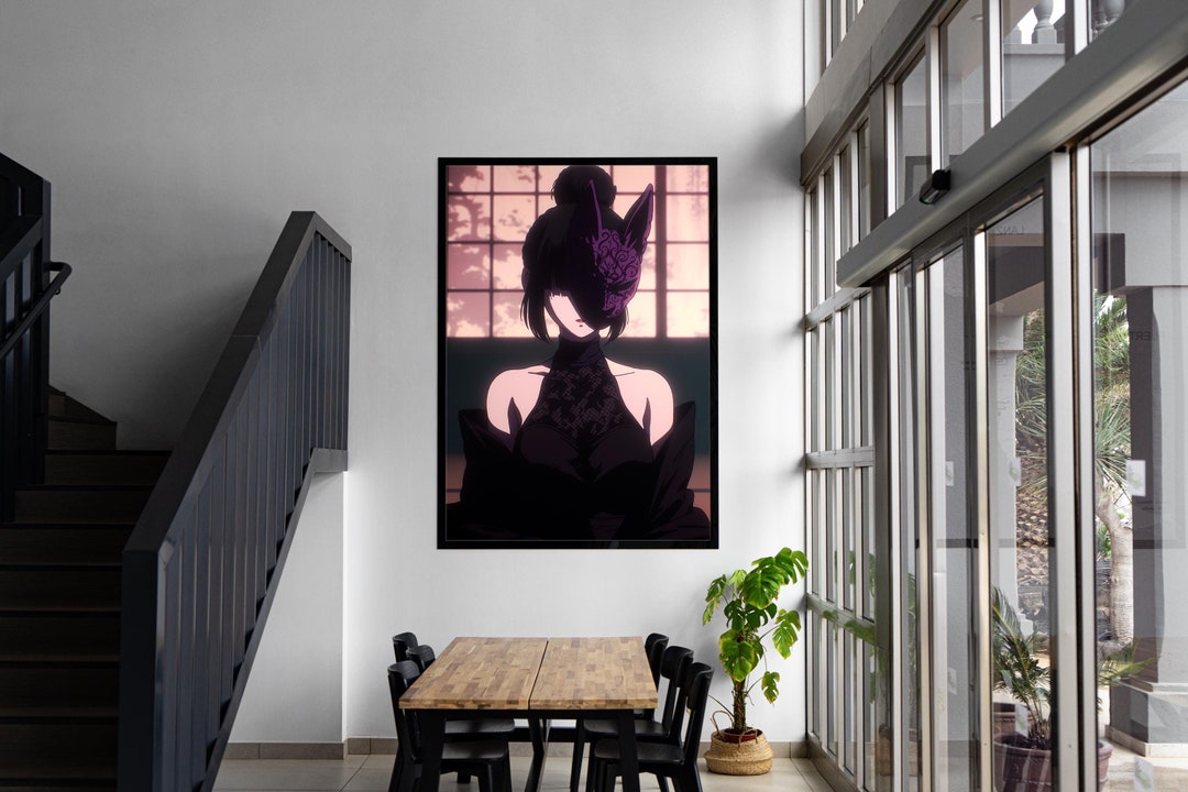 Japanese Kitsune Mask Digital Download | Anime Wall Art | Dark Fantasy ...