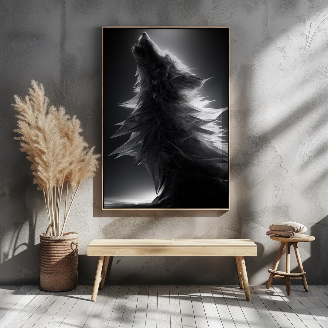 Crystalline Dire Wolf | Abstract Creation | Artistic Digital Wall Art ...