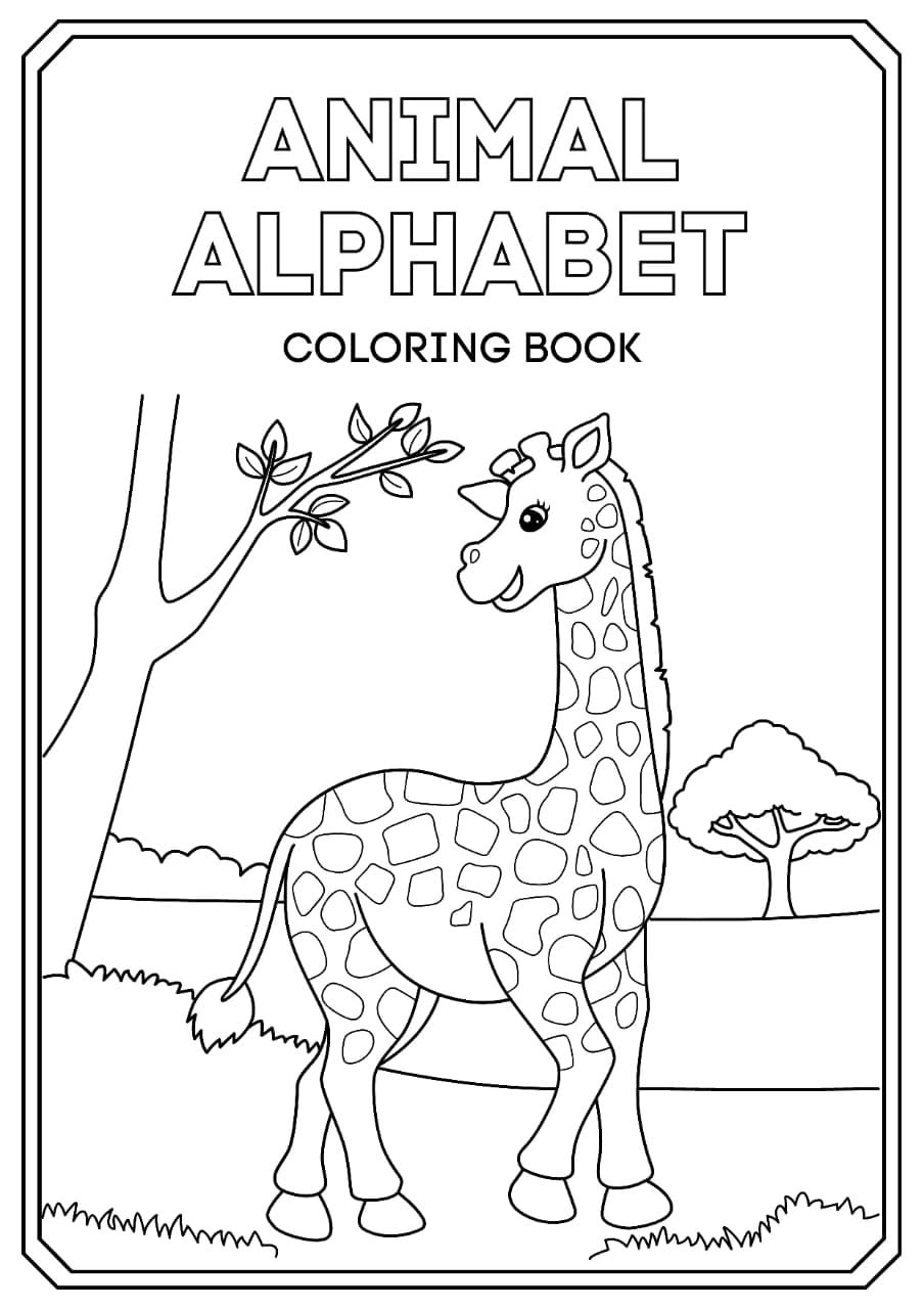 Alphabets Coloring Pages With Different Animals for Kids Simple & Cute ...