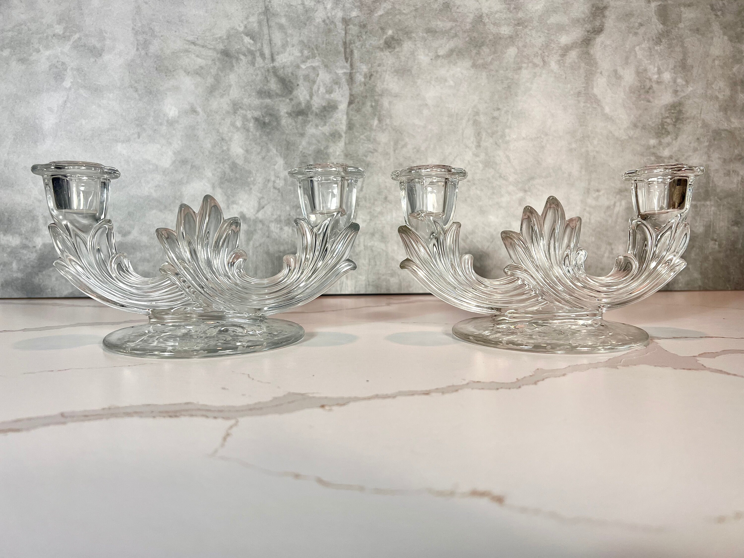 Double Candlestick Baroque Style Fostoria Navarre With Etched Feet - Etsy