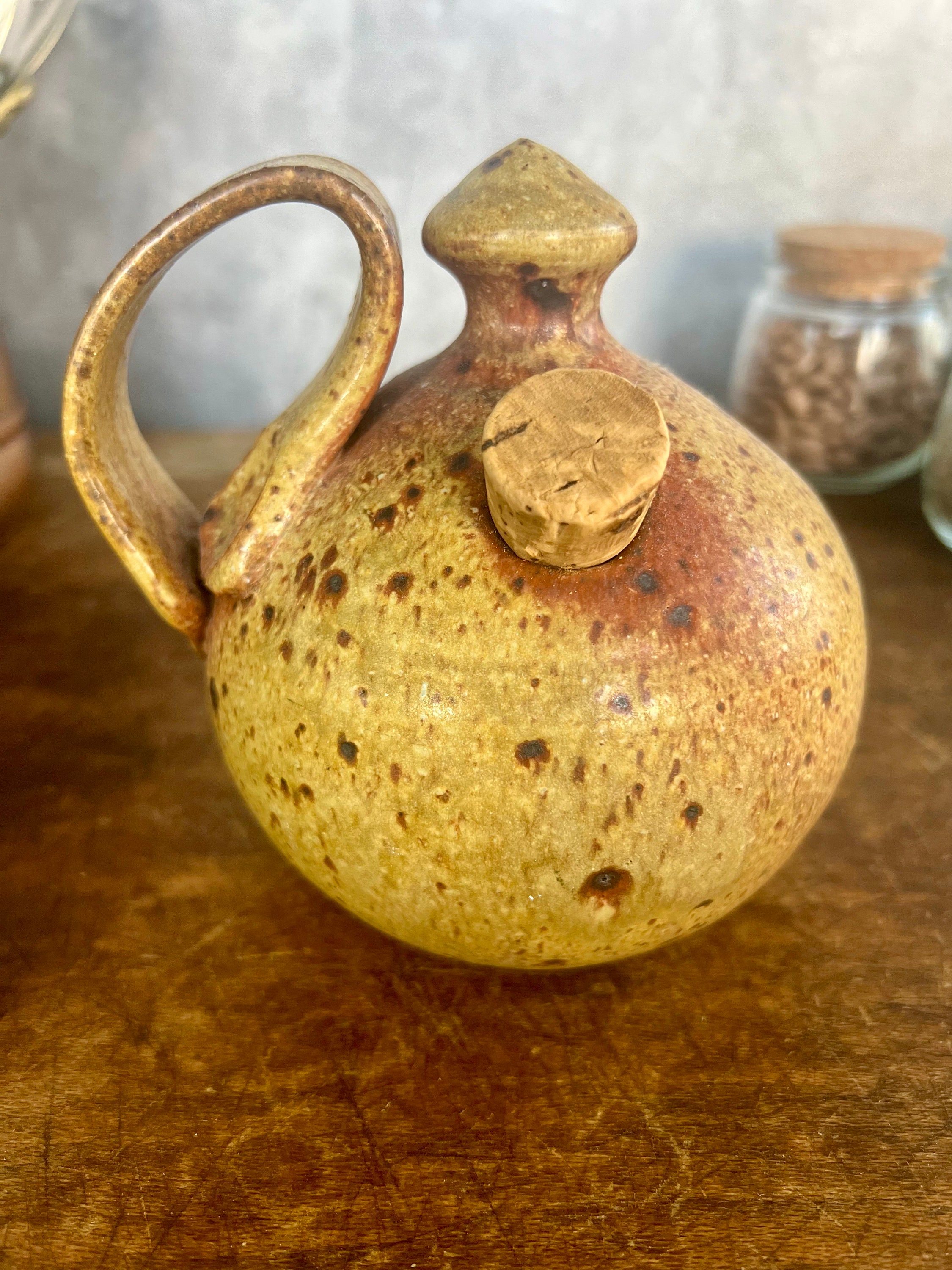 Vintage Pottery Cruet for Kitchen Oils or Vinegar - Etsy