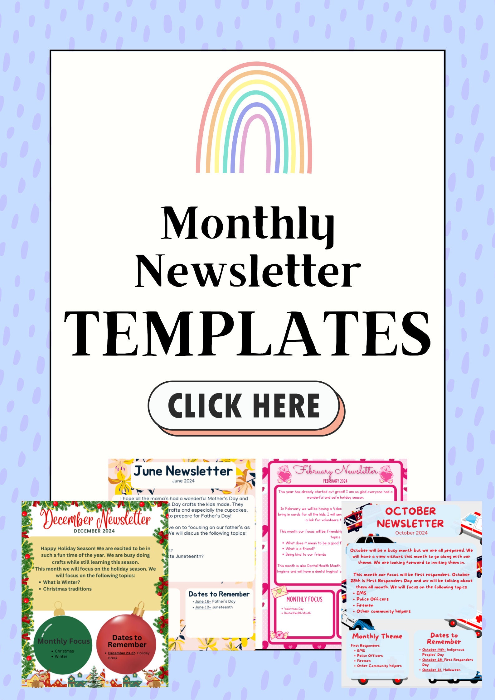 Classroom Themed Monthly Newsletters - Etsy