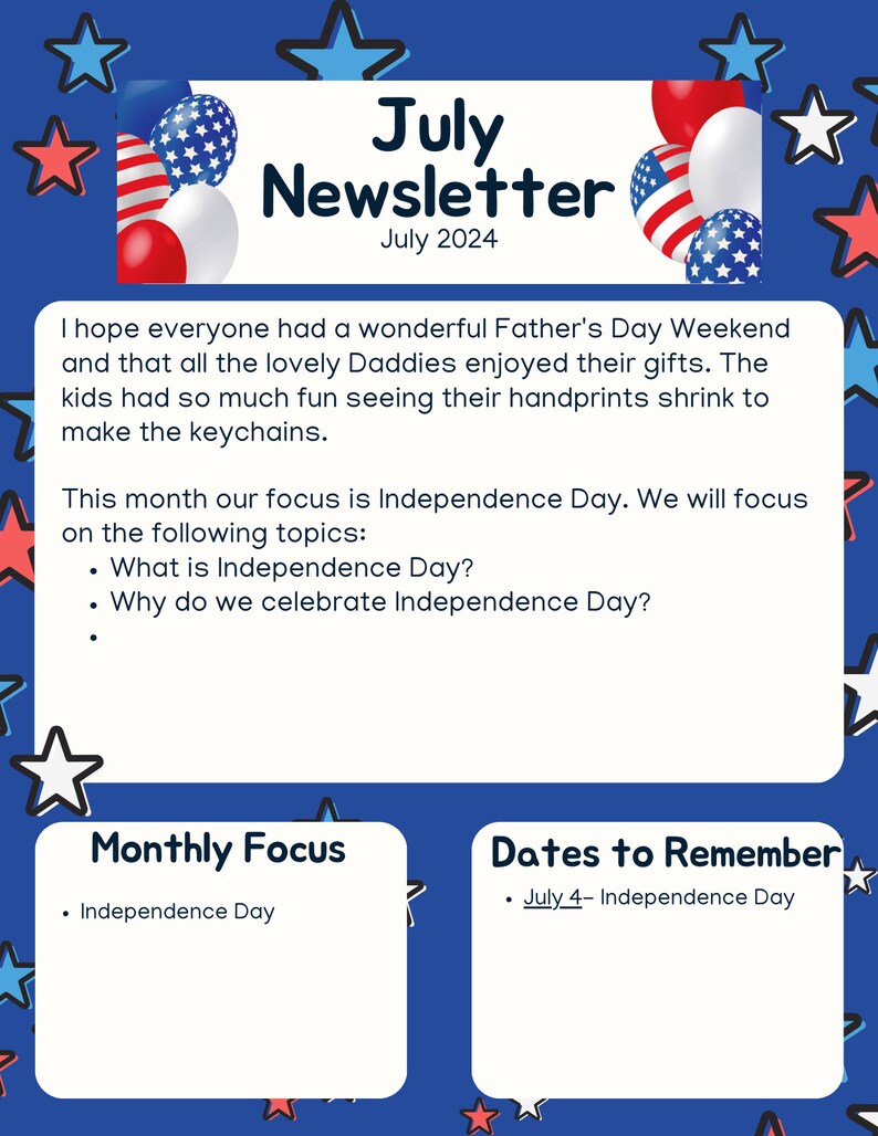Classroom Themed Monthly Newsletters - Etsy