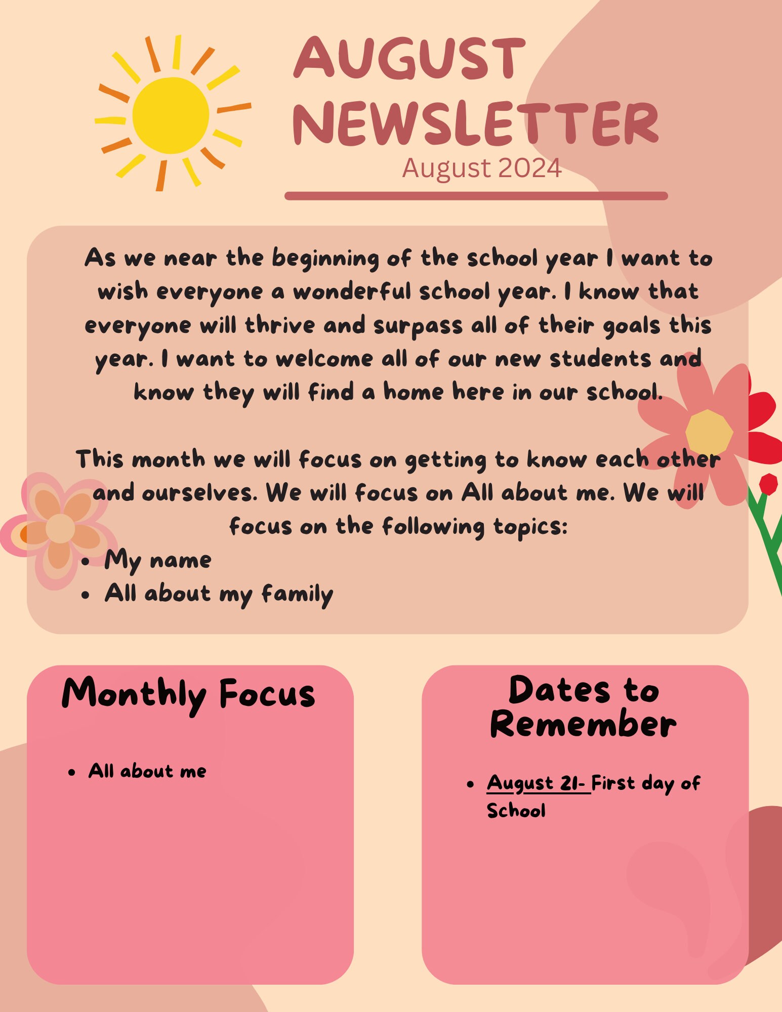 Classroom Themed Monthly Newsletters - Etsy