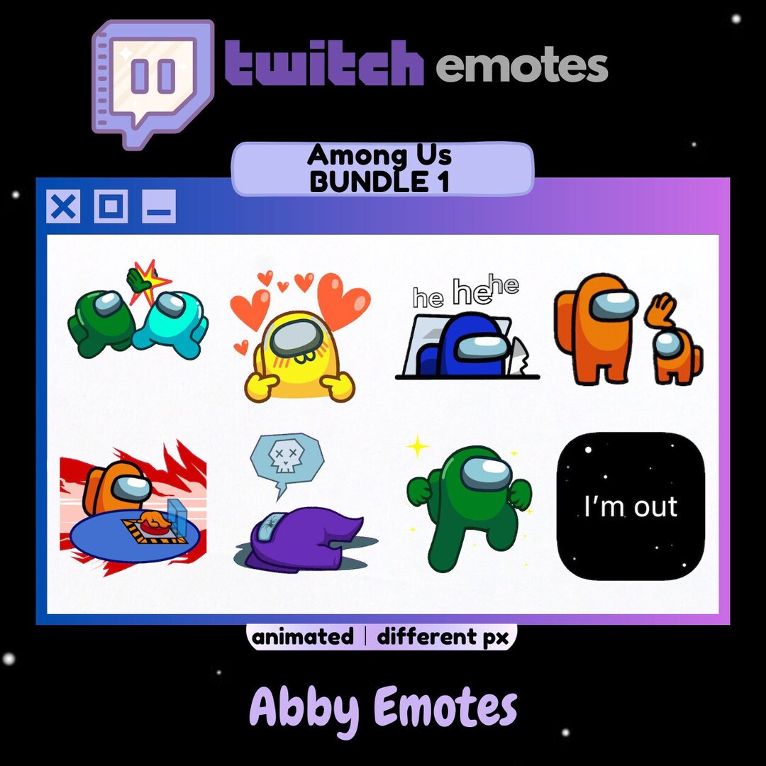 TwitchAnimated EmoteEmote AnimadoAmong UsBUNDLE 1SET 18 emotes - Etsy ...