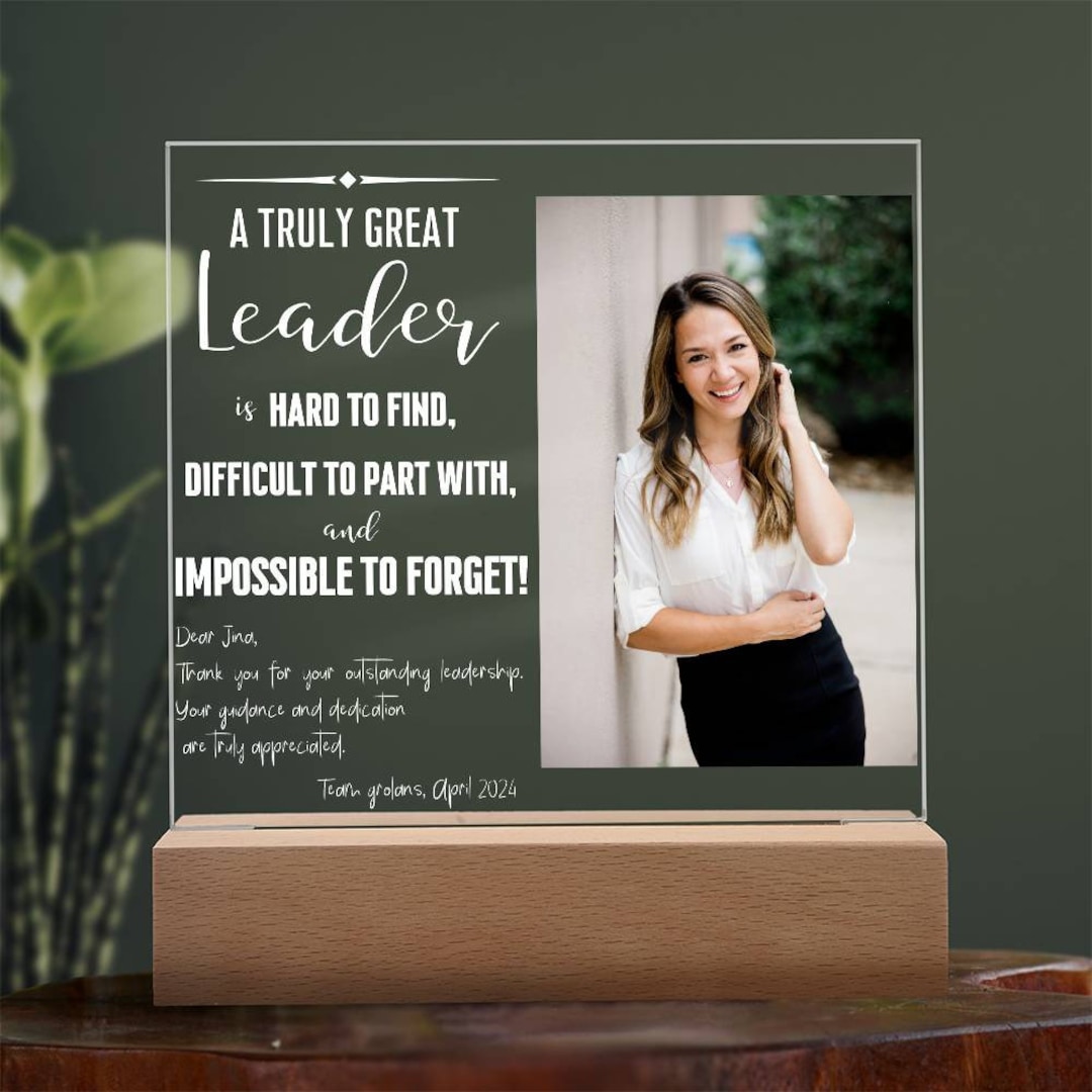 Personalized Truly Great Leader Plaque With Wooden Goodbye Gift ...